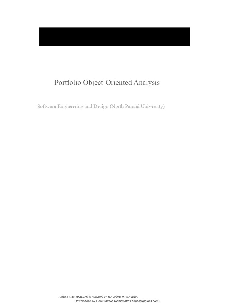 Object-Oriented Analysis Portfolio | PDF | Class (Computer Programming ...