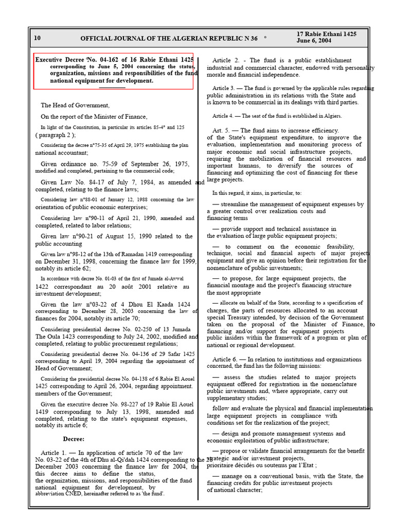 Executive Decree CNED | PDF | Economies | Government
