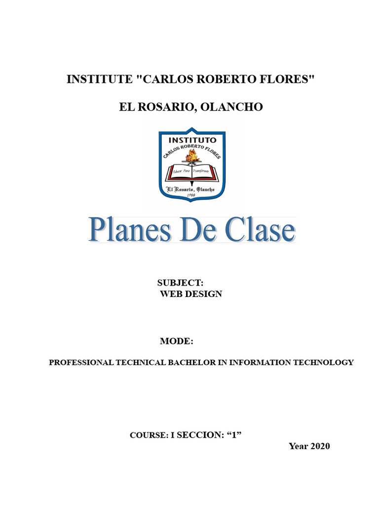 Web Design Lesson Plans 12° - BTPI | PDF | Lesson Plan | Methodology