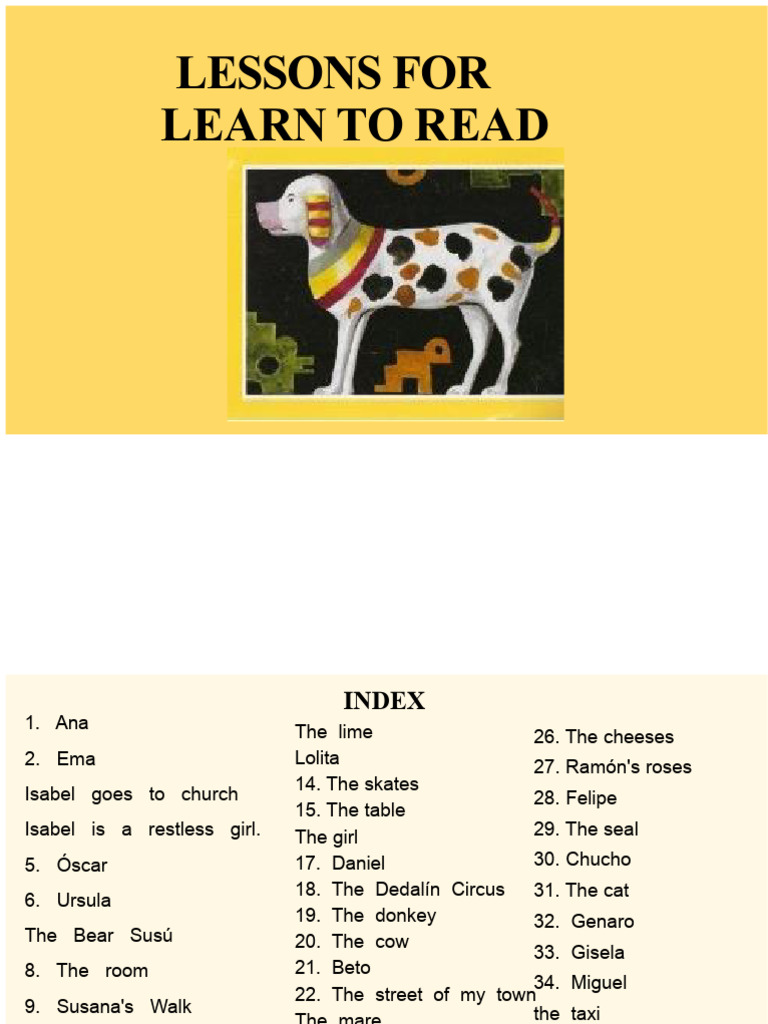 Lessons To Learn How To Read | PDF