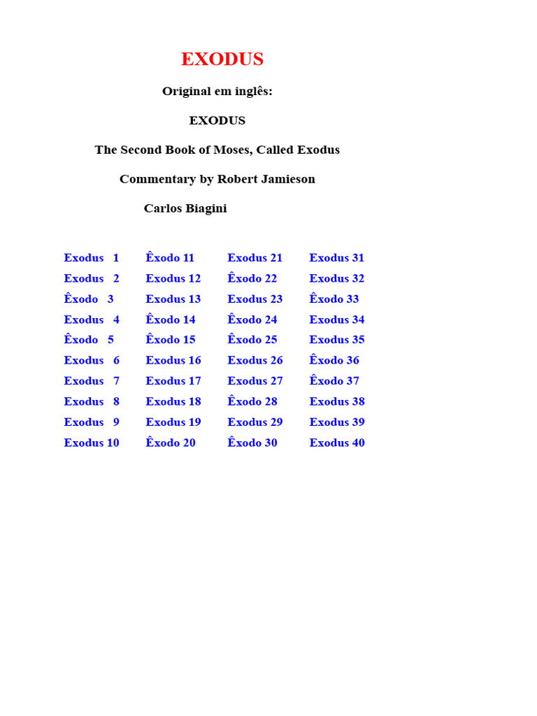 Exodus Commentary by Jamieson | PDF | Book Of Exodus | Moses