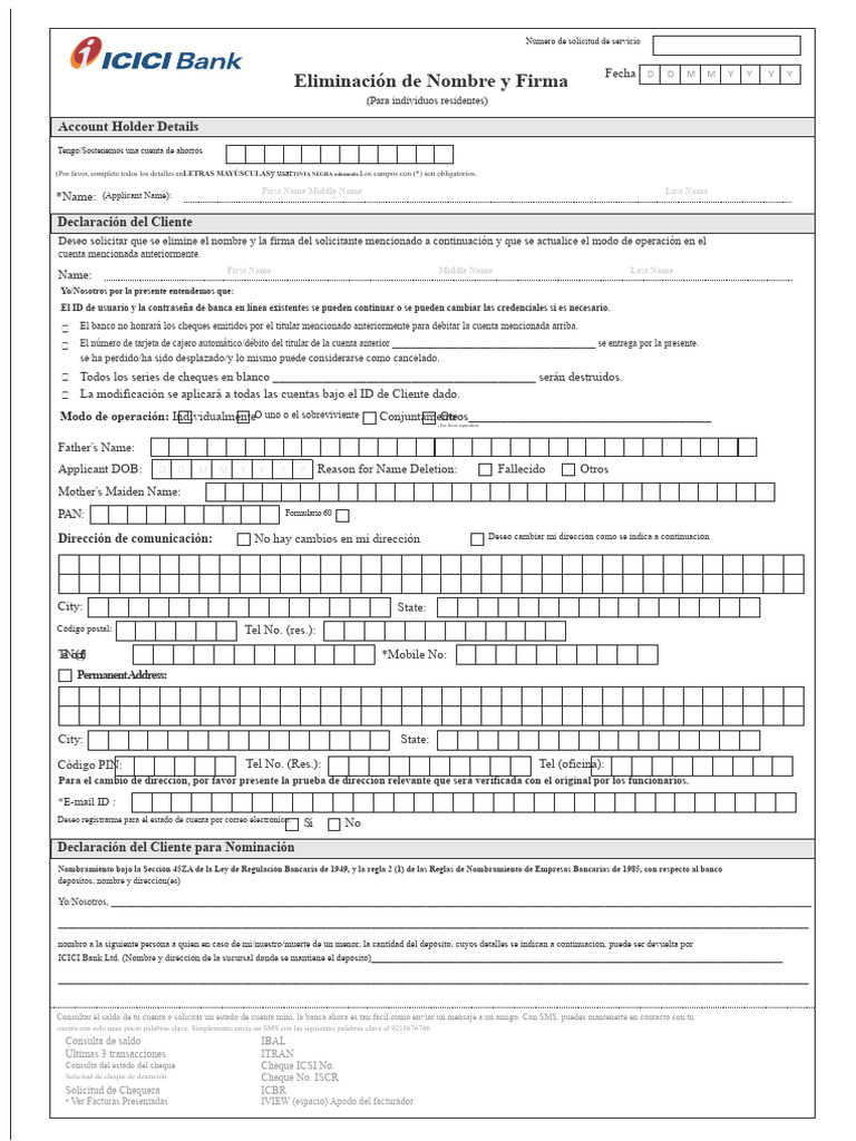 Eliminación de Nombre y Firma de ICICI | PDF | Bancos | Cheque