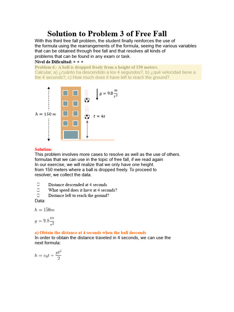 Free Fall Pdf Gravity Acceleration