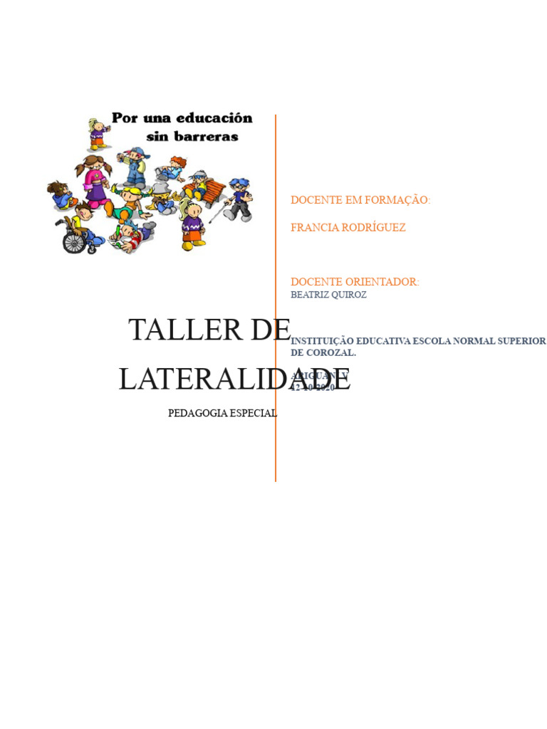 Oficina de Lateralidade Pedagogia Especial, LKDDFK | PDF | Pedagogia ...