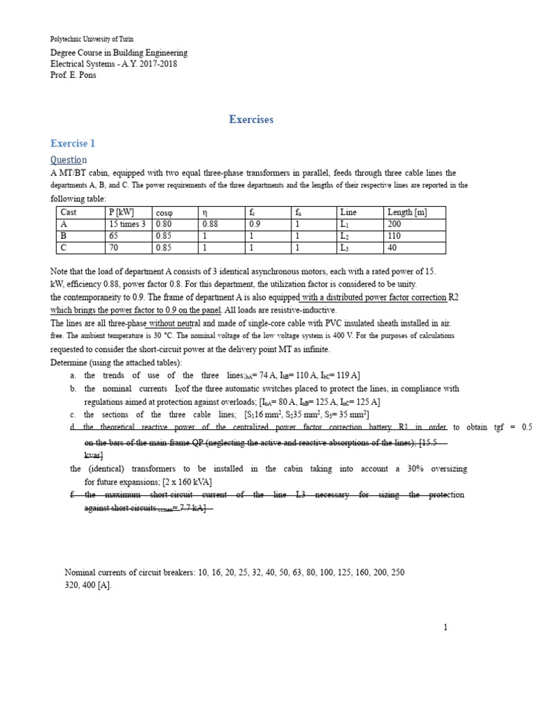 exercise plants | PDF | Transformer | Relay