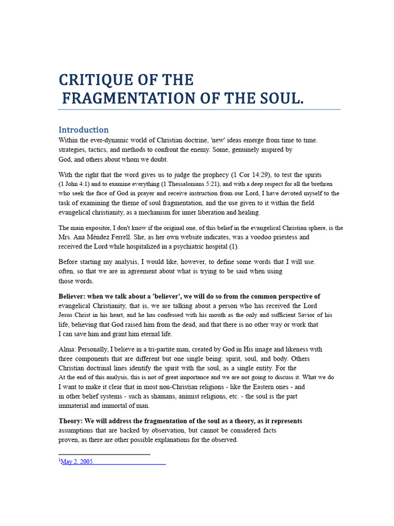 About The Fragmentation of The Soul | PDF | Soul | Shamanism
