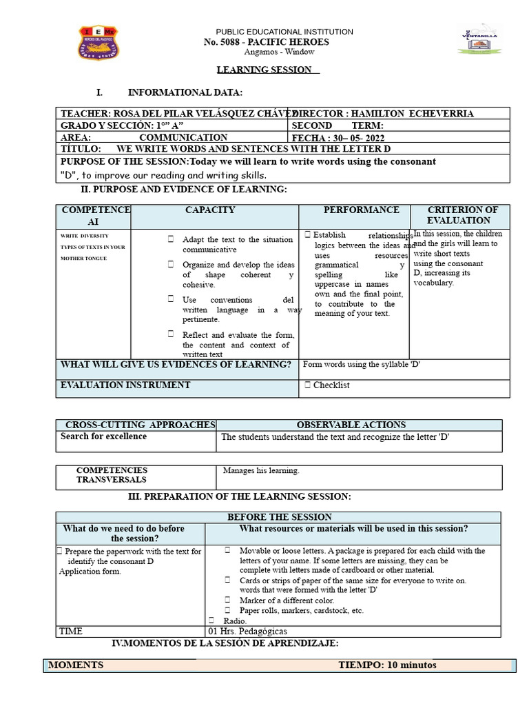 We Write Words and Sentences With The Letter D. | PDF | Word | Writing