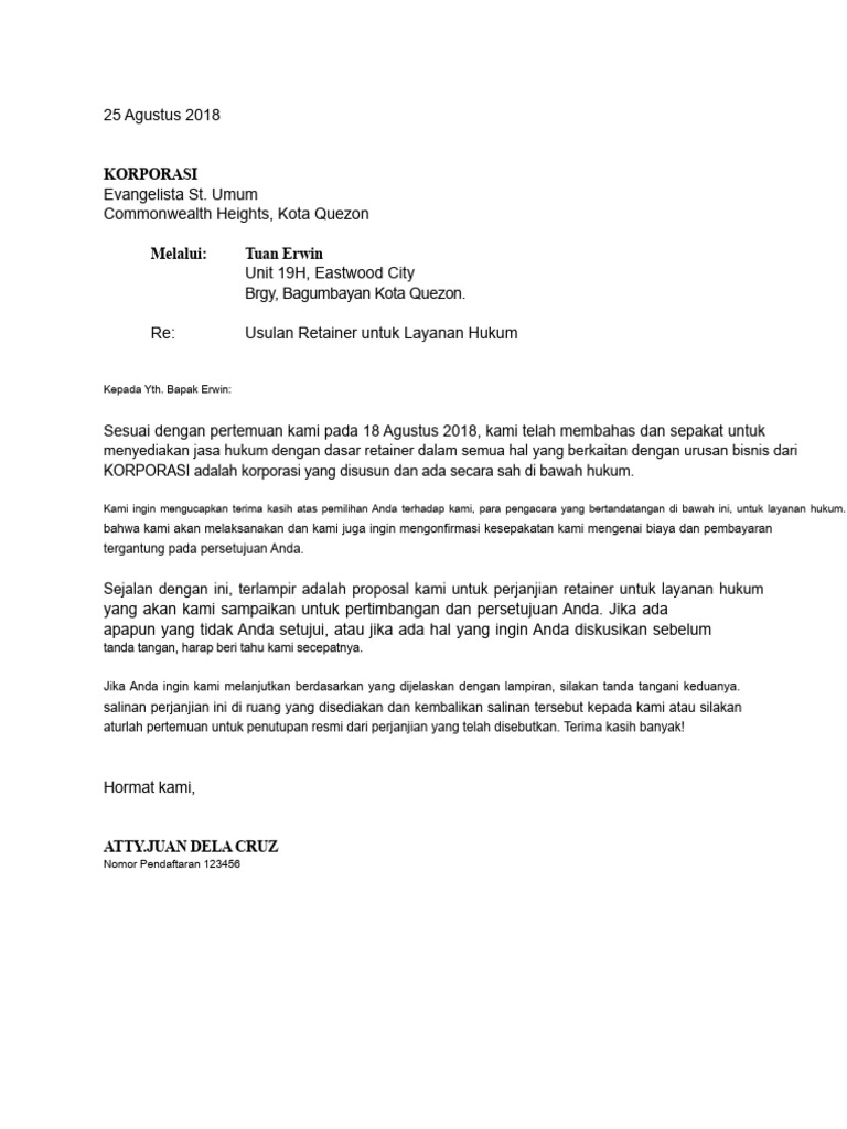 Surat Proposal Layanan Hukum | PDF