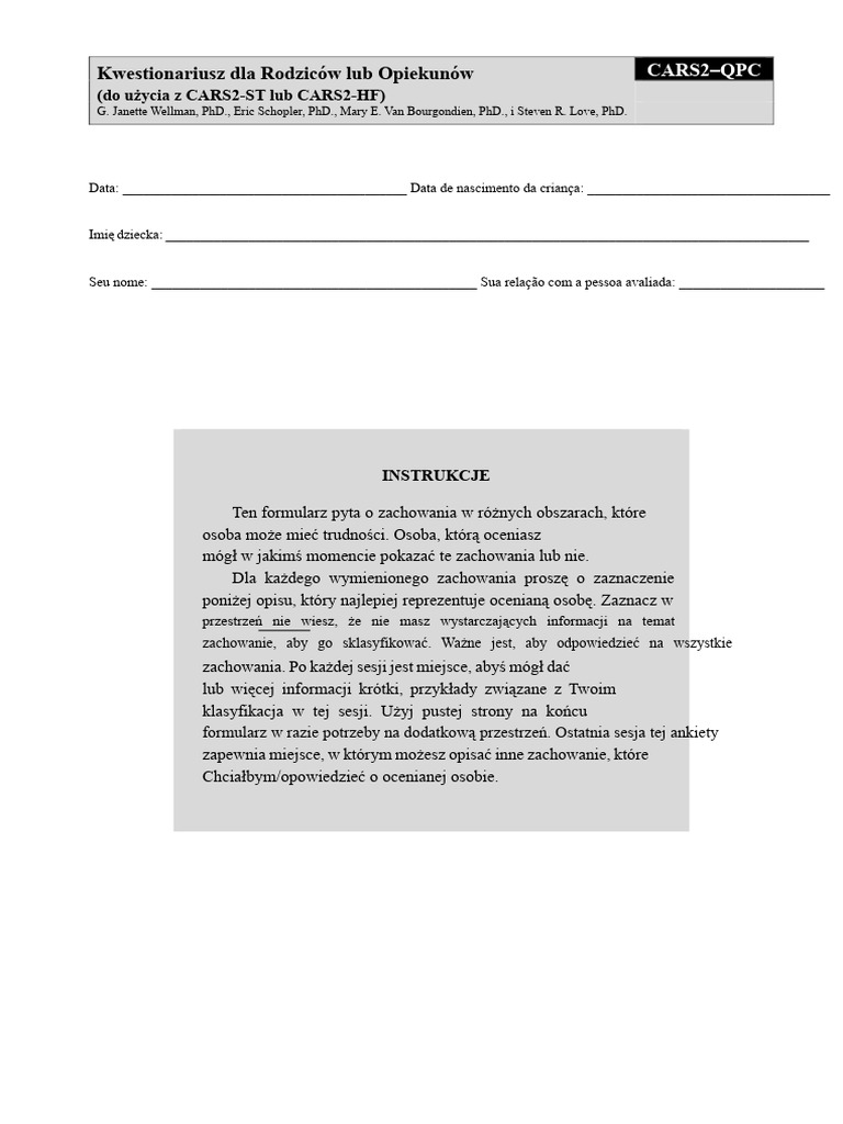 CARS2 - QPC - Edytowane | PDF