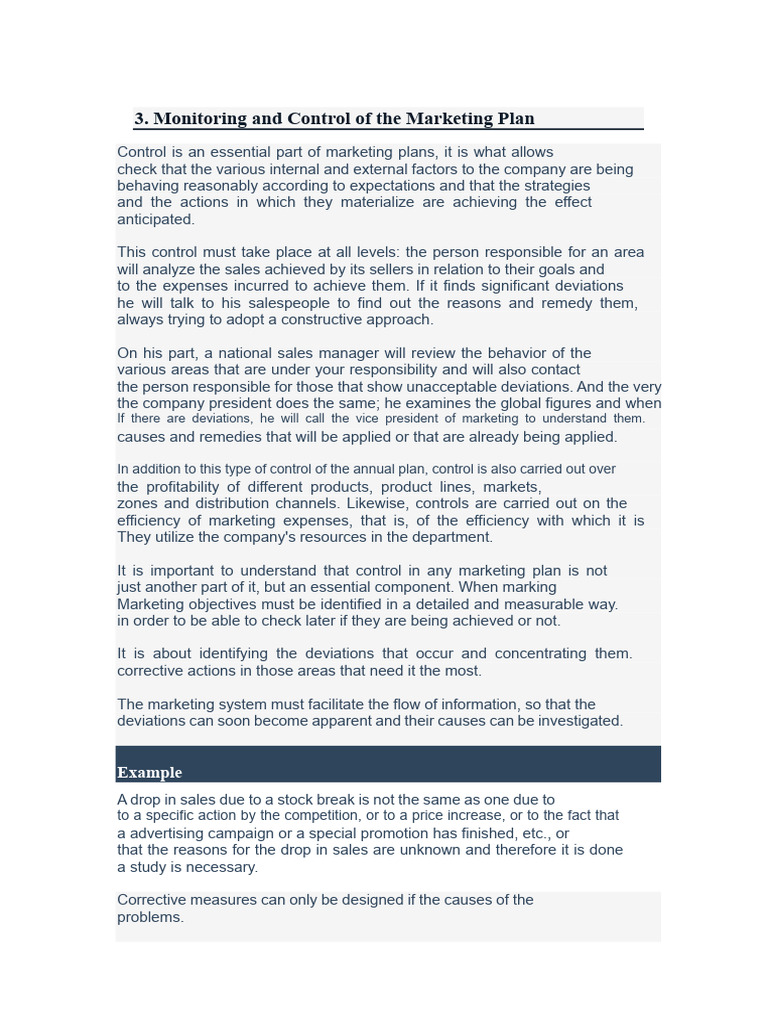 Marketing Plan Monitoring & Control | PDF | Marketing | Consumption ...