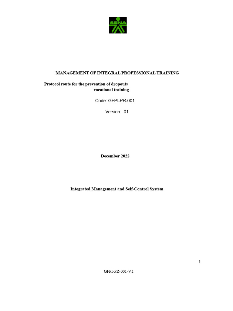 GFPI PR-001 Protocol Attention Route Prevention Dropout Apprentices ...