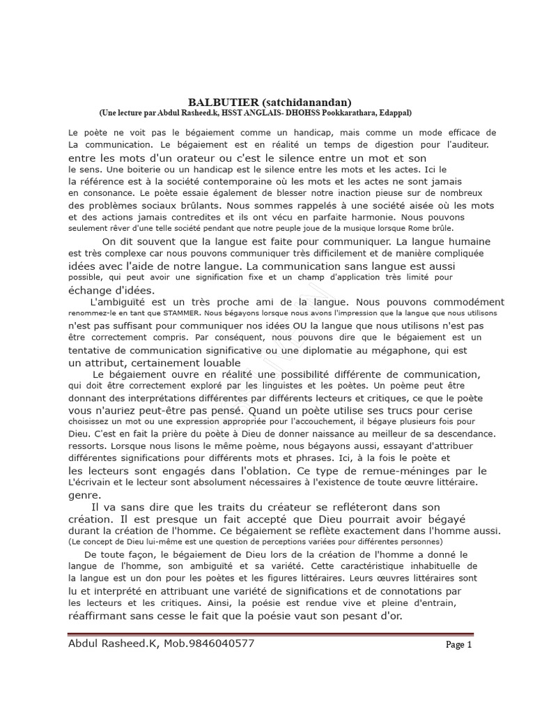 Le bégaiement : une forme de communication | PDF | Dieu | Ambiguïté