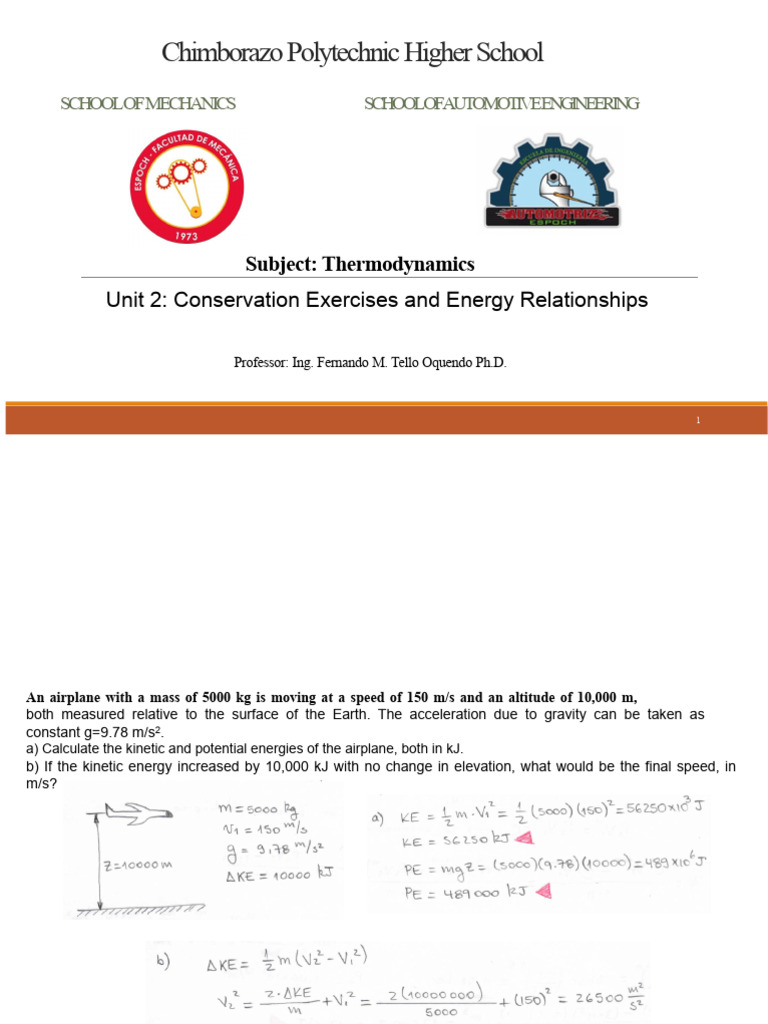 Energy Exercises | PDF | Gases | Pump