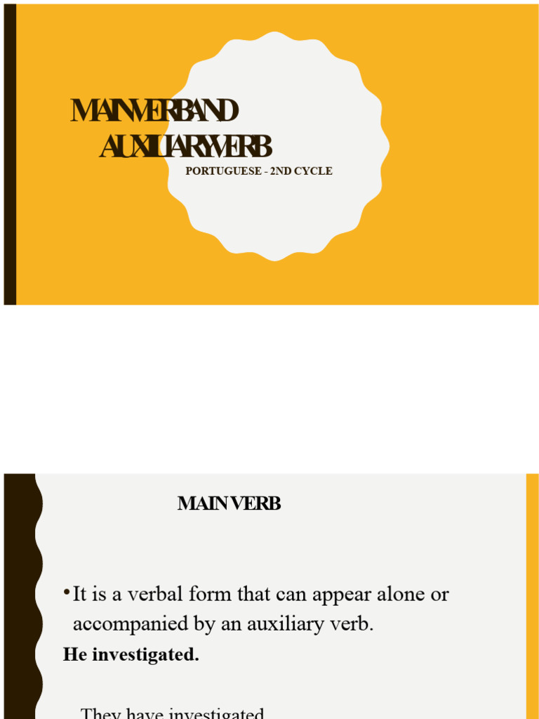 Main Verb and Auxiliary Verb - Exercises - Correction | PDF