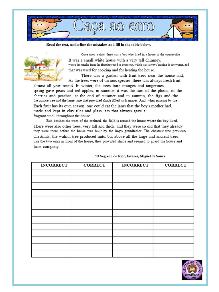Error Hunting Text Comprehension Error Correction Form TR - 15887 | PDF ...