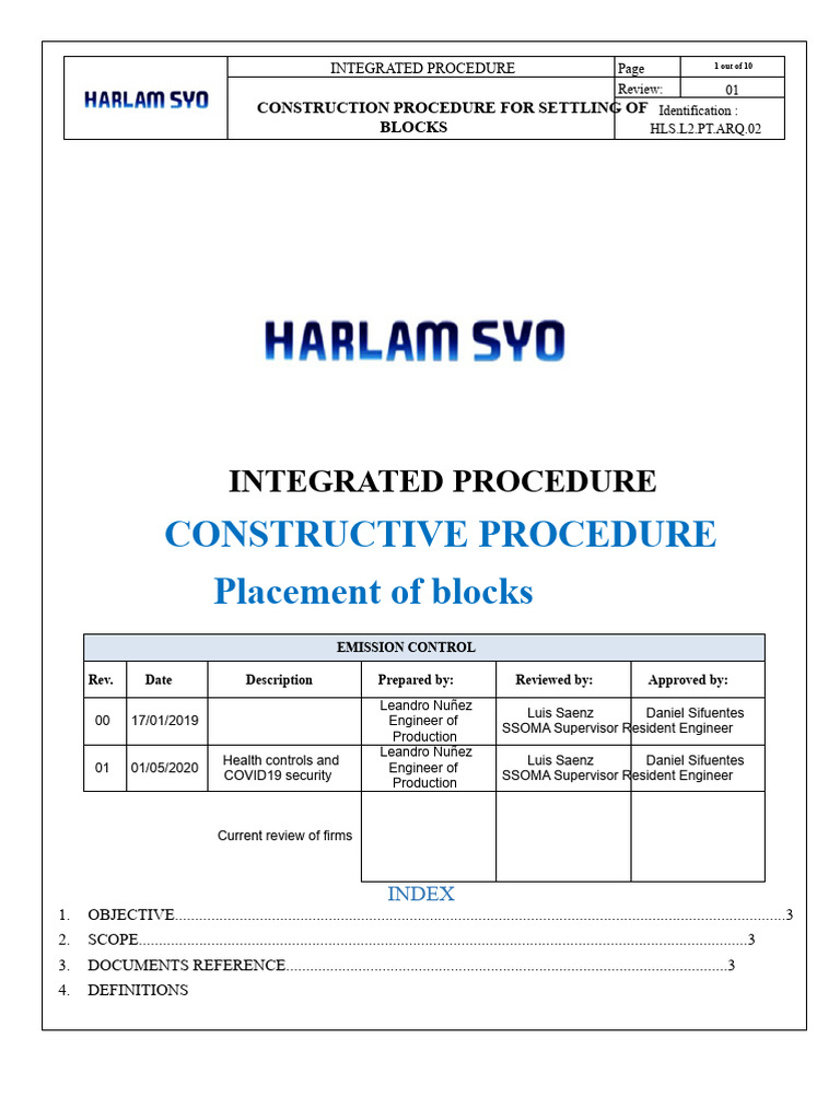 Block Settlement Construction Procedure | PDF | Concrete | Anchor