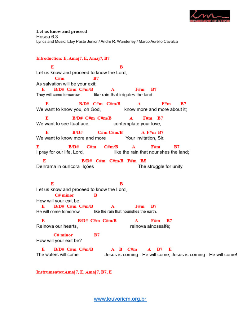 Let Us Know and Proceed (Chord) | PDF