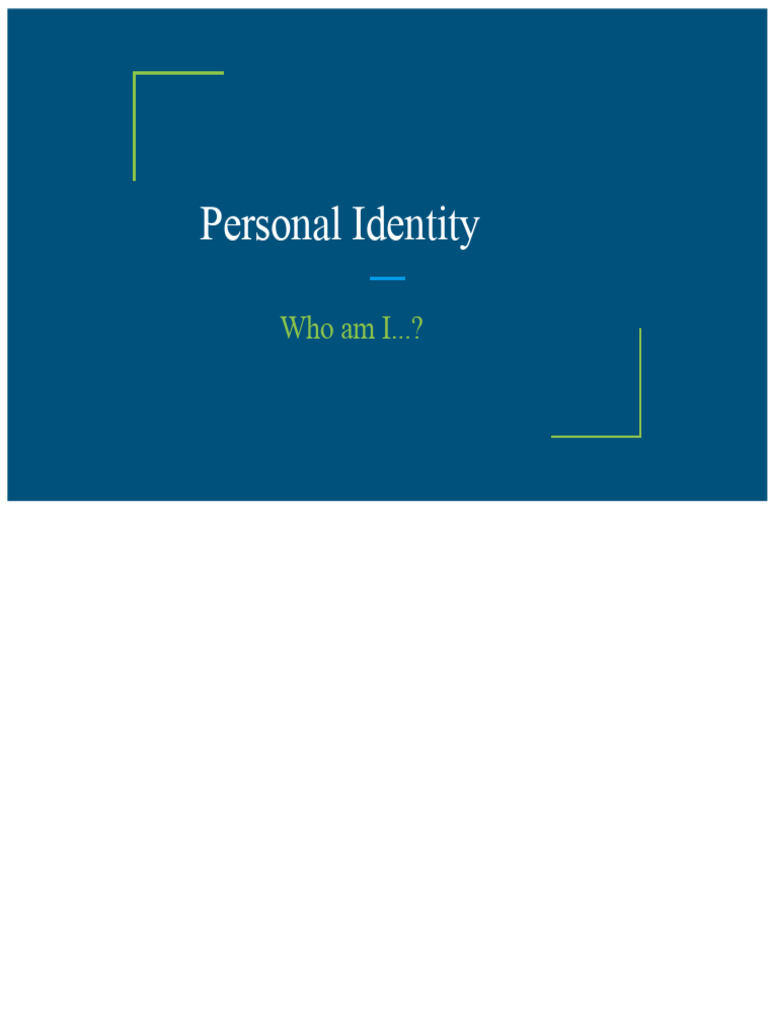 Personal Identity | PDF