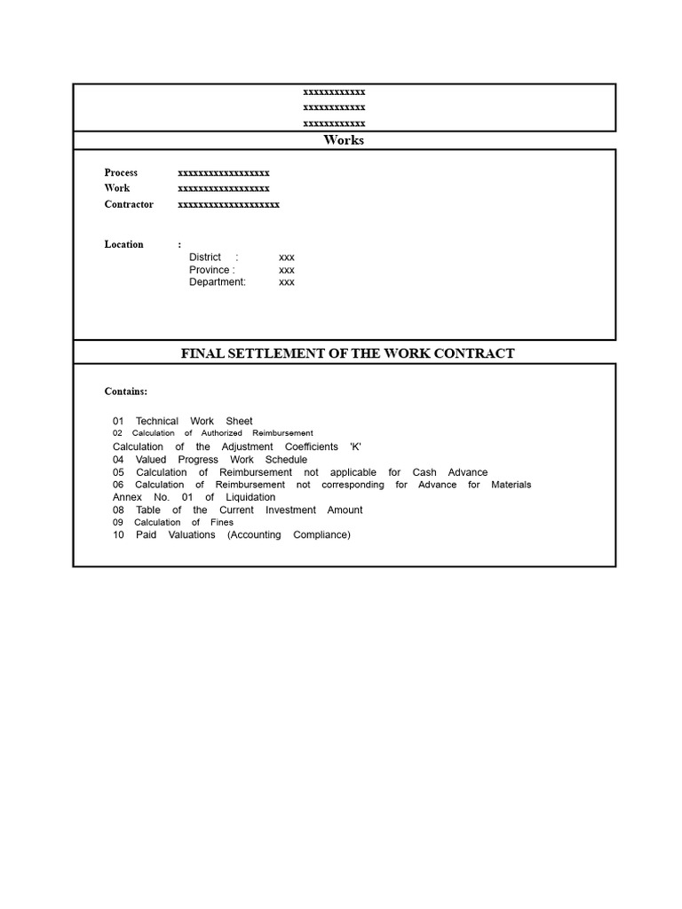 Example of Work Settlement DEVELOPED | PDF | Value Added Tax | Receipt