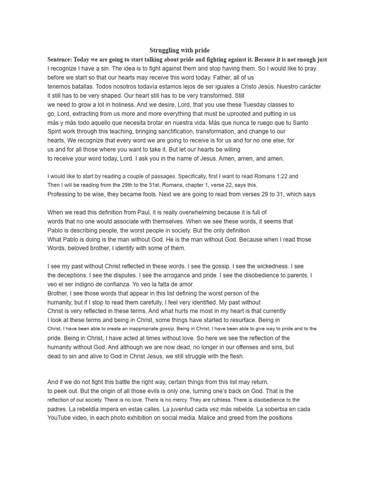 Fighting Against Pride - Juan Manuel Vaz | PDF | Jesus | Paul The Apostle