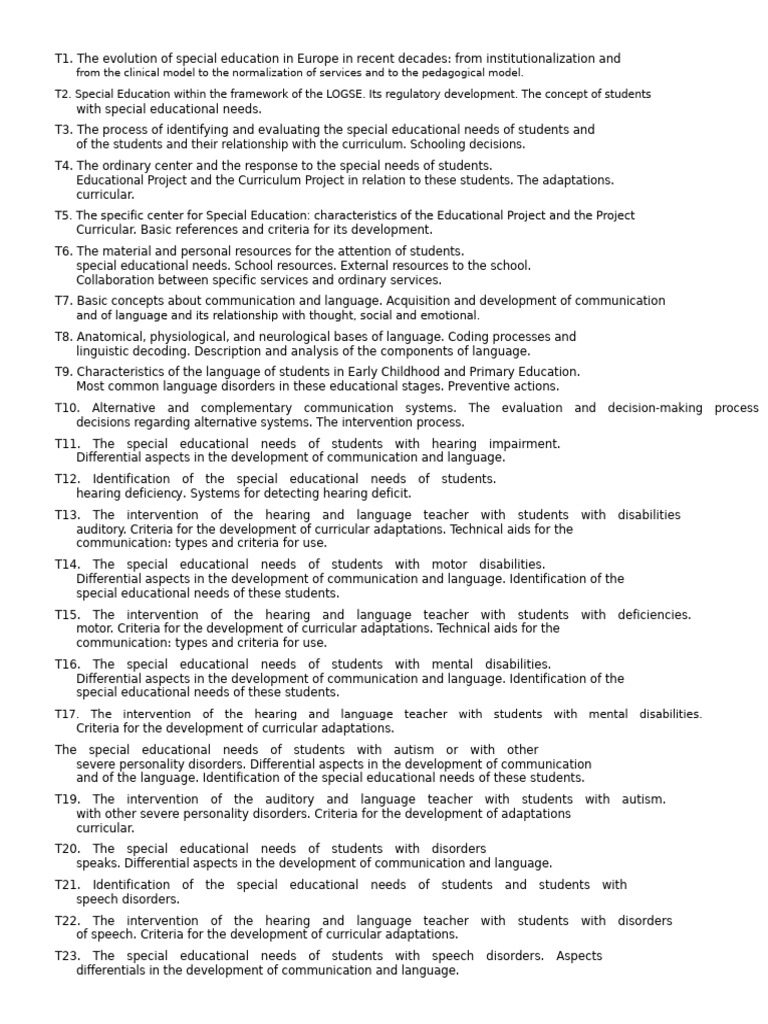 Hearing and Language Topics | PDF | Special Education | Autism