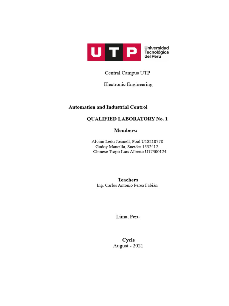 Qualified Lab N1 Industrial Control | PDF | Automation | Simulation