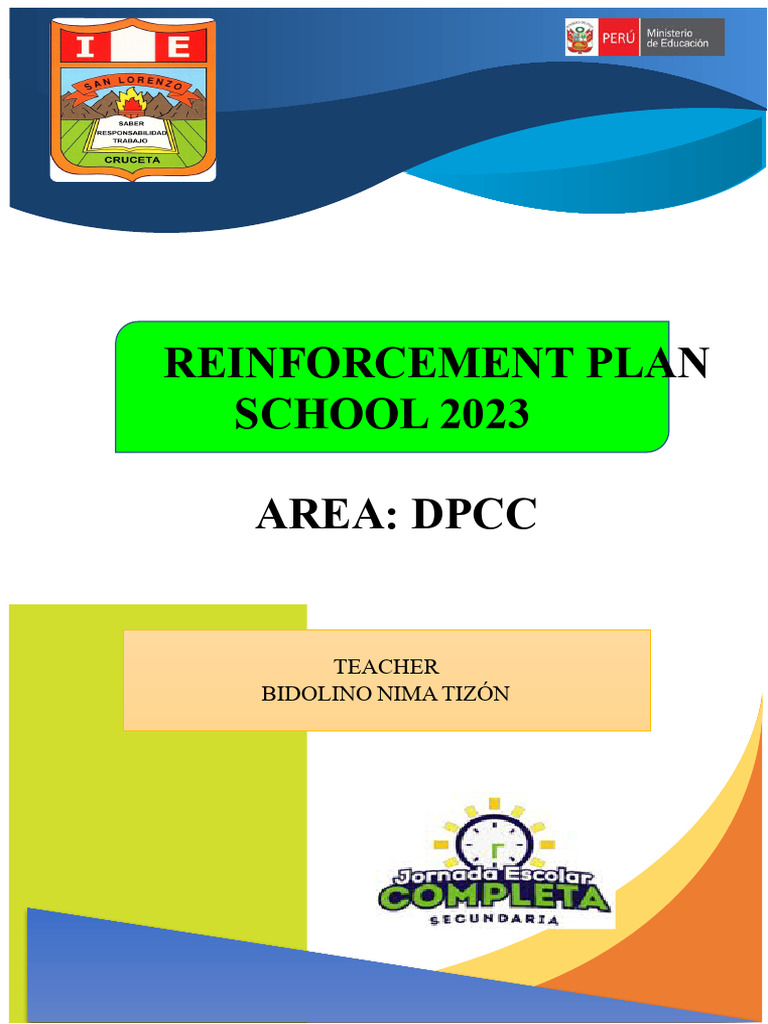 School Reinforcement Plan 2023 Dpcc Pdf Common Good Identity