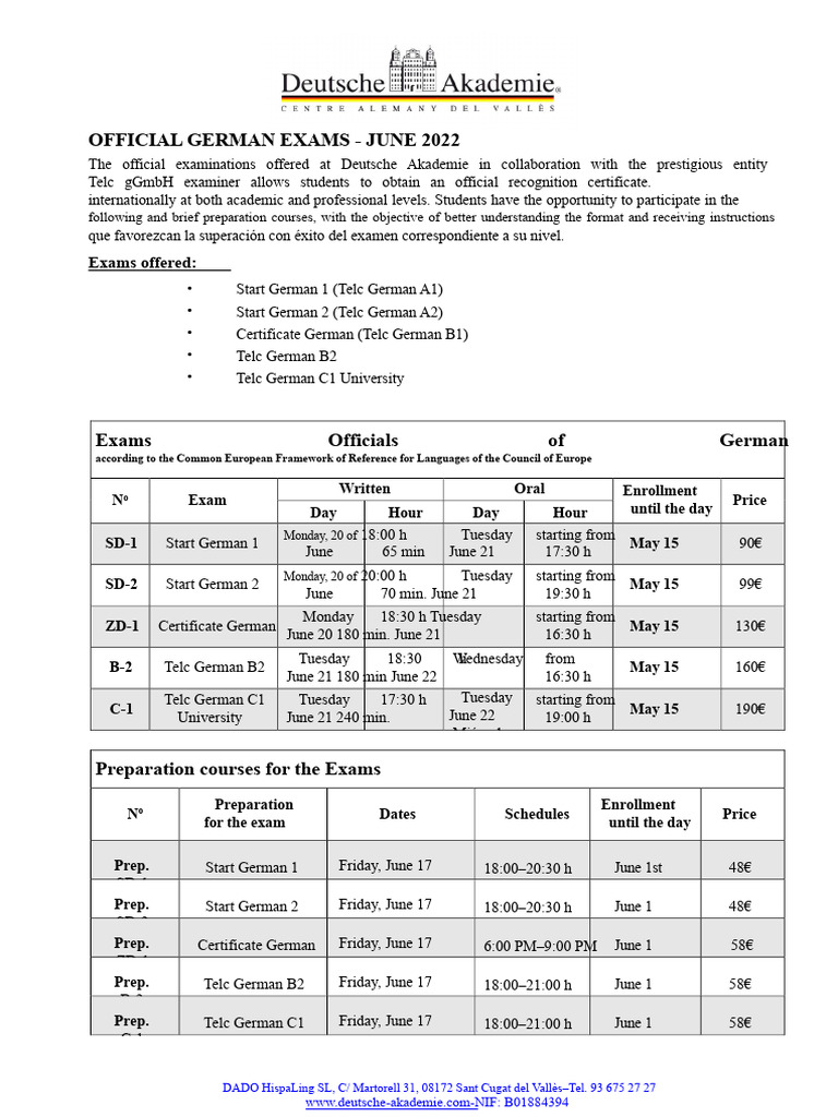 Official German Exams | PDF | Qualifications | Standardized Tests