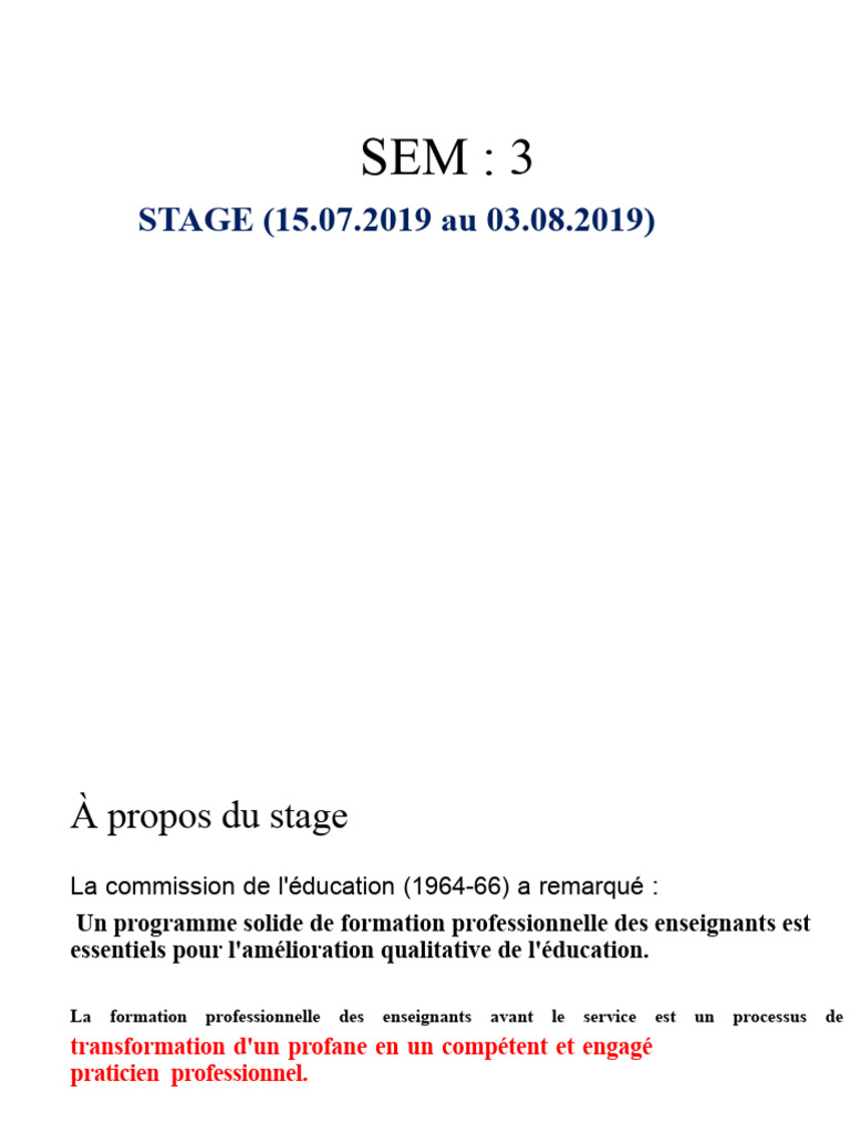 Objectifs et Activités du Stage Enseignant | PDF | Enseignement | Pédagogie