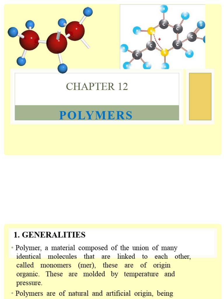 Chapter 12 Mc115 2018 1 Polymers | PDF | Polymers | Copolymer