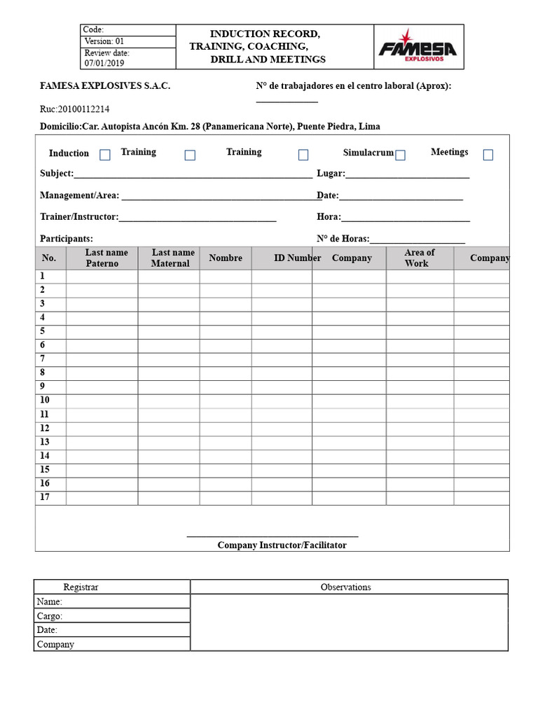 Famesa Format Explosives SAC | PDF
