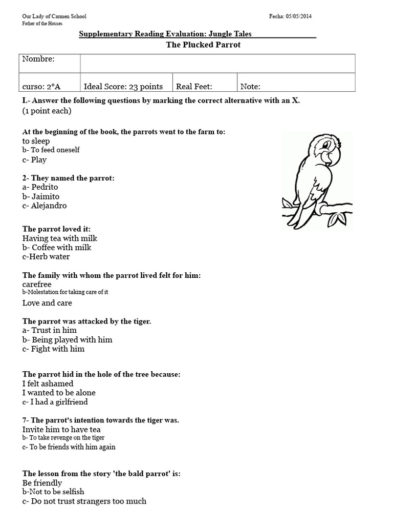 Test The Bald Parrot | PDF | Parrot