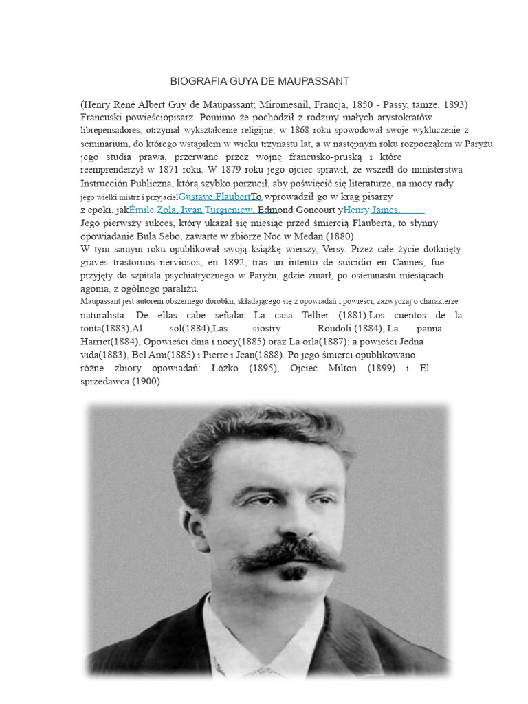 Biografia Guya de Maupassanta | PDF