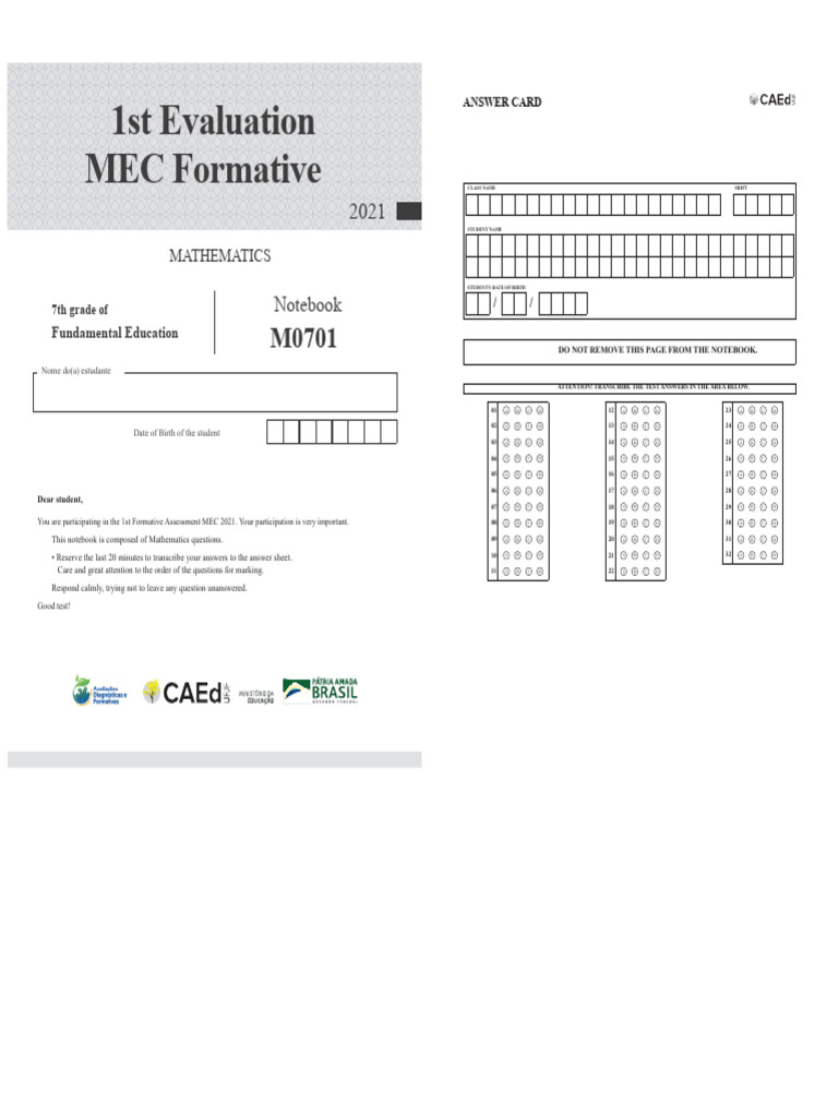 MEC Formative 1st Evaluation: Notebook | PDF