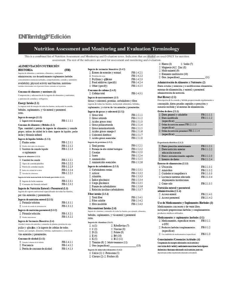 Appenix19 - IDNT Terminología PDF | PDF | Alimentos | Nutrientes
