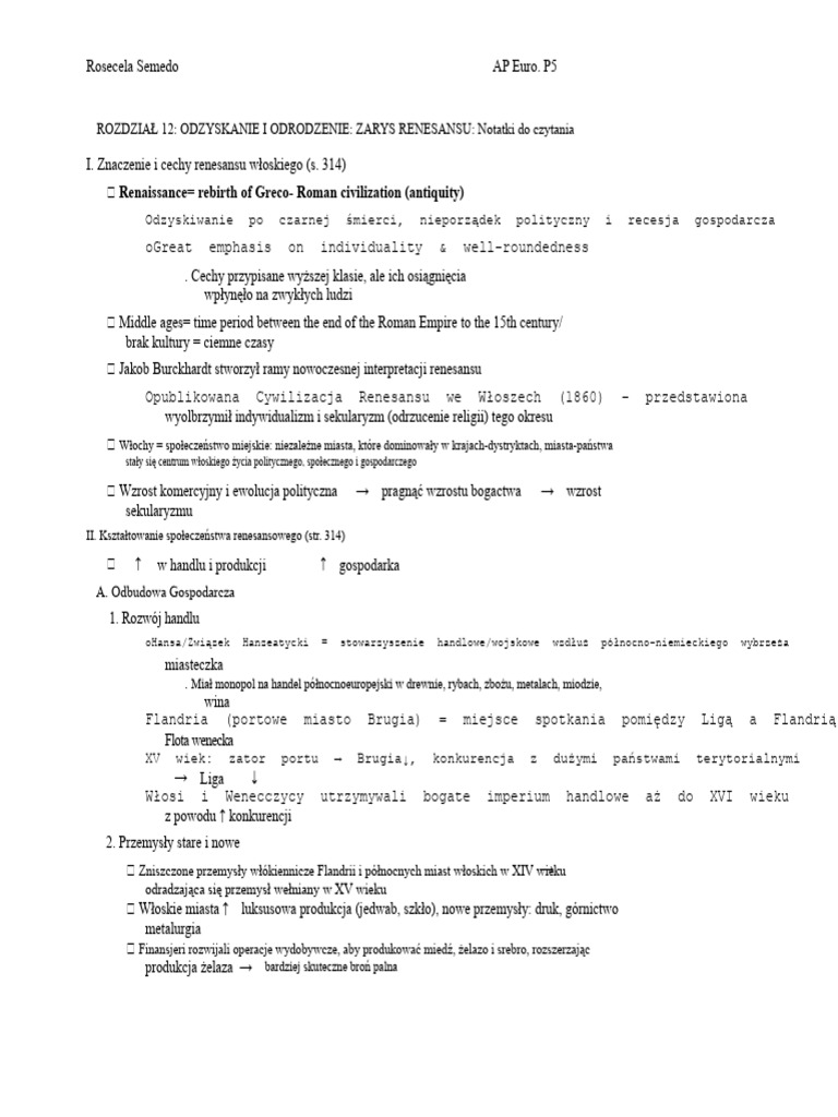 Rozdział 12 AP EURO ZACHODNIA CYWILIZACJA | PDF