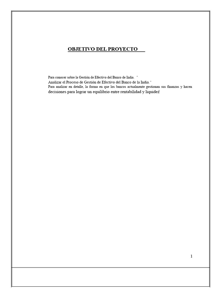Gestión de Efectivo en el Banco de India | PDF | Bancos | Planificación ...