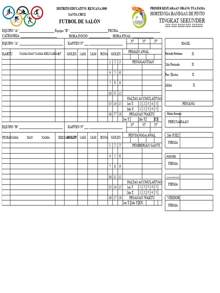 Formulir Futsal | PDF