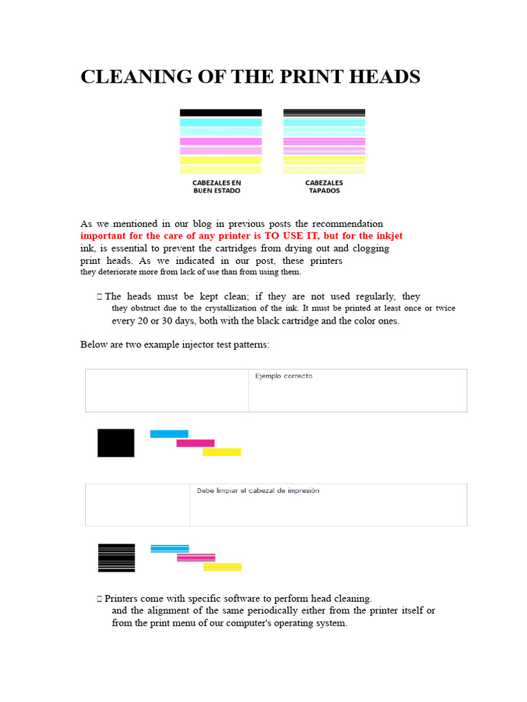 Cleaning of Print Heads | PDF | Printer (Computing) | Printing