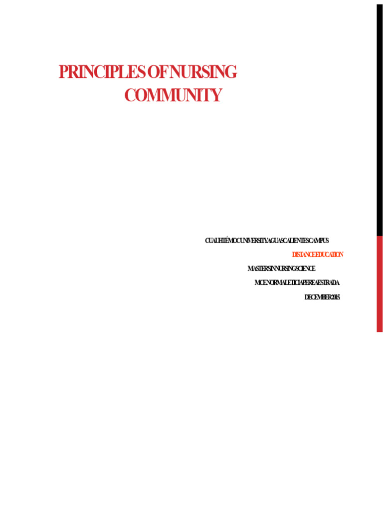 Community Nursing Principles Explained | PDF | Health Promotion | Nursing