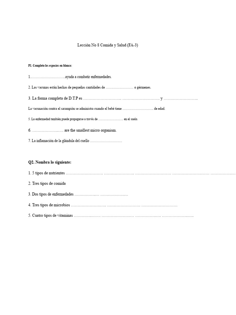 CBSE Clase 5 Ciencia - Comida y Salud | PDF