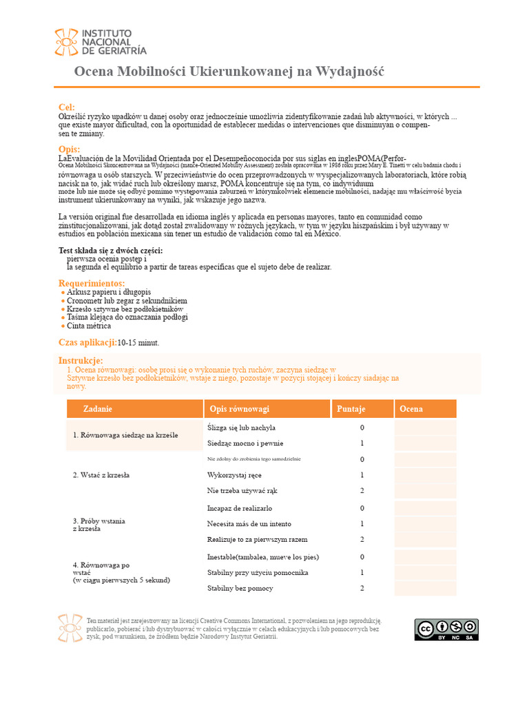 Test Tinetti POMA | PDF