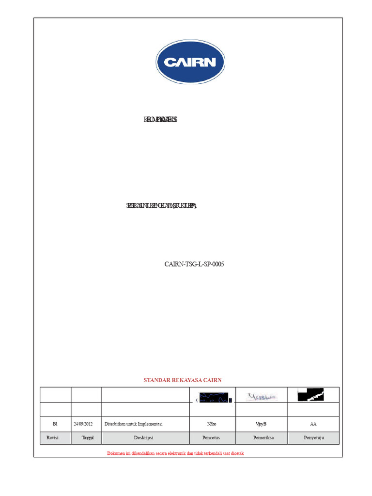 Spesifikasi CAIRN TSG L SP 0005 B1 untuk Pengecatan (Pipa & Struktur) | PDF