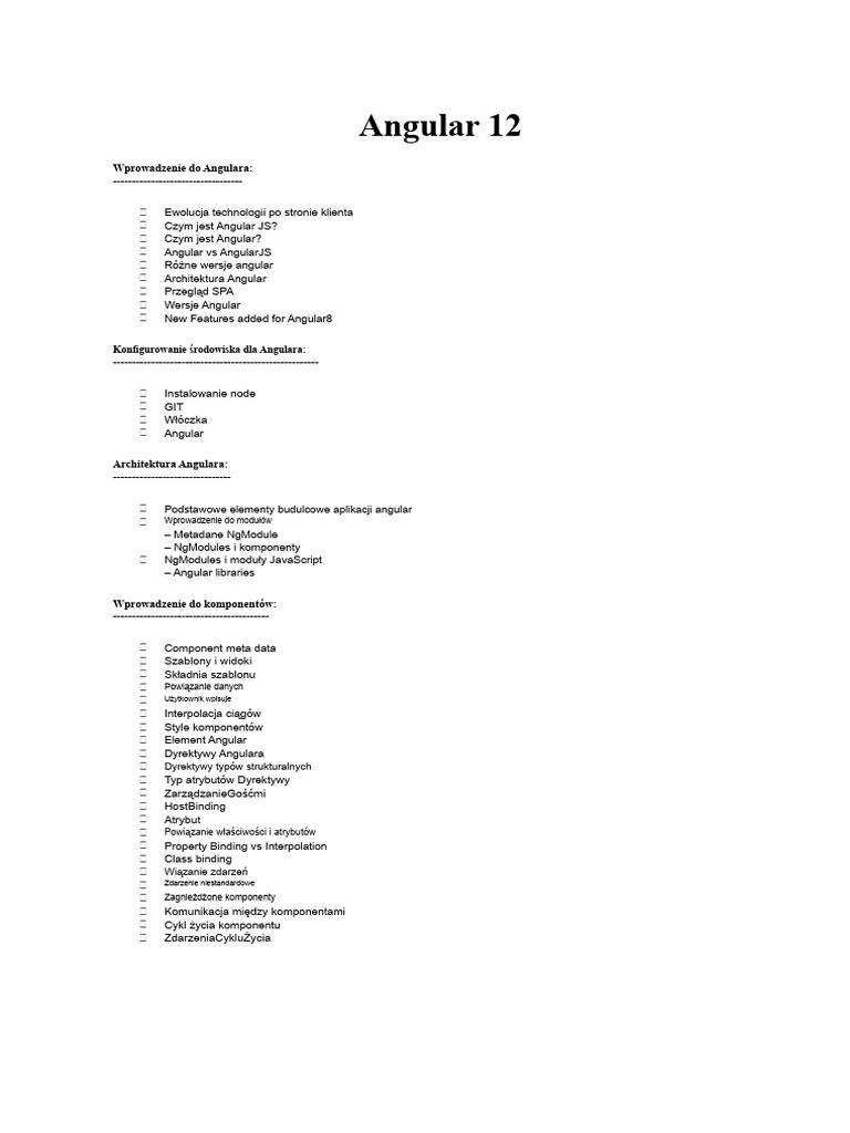 Sylabus Angular 12 | PDF