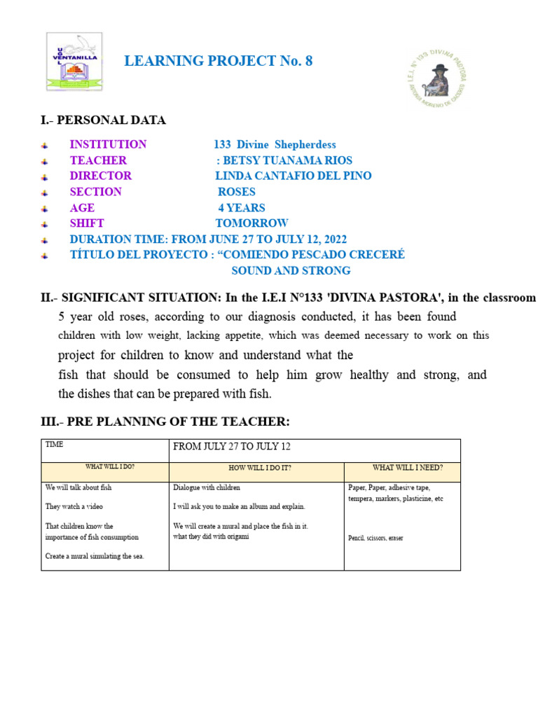Fishing Project Educa 5 Years Pink | PDF | Information | Communication