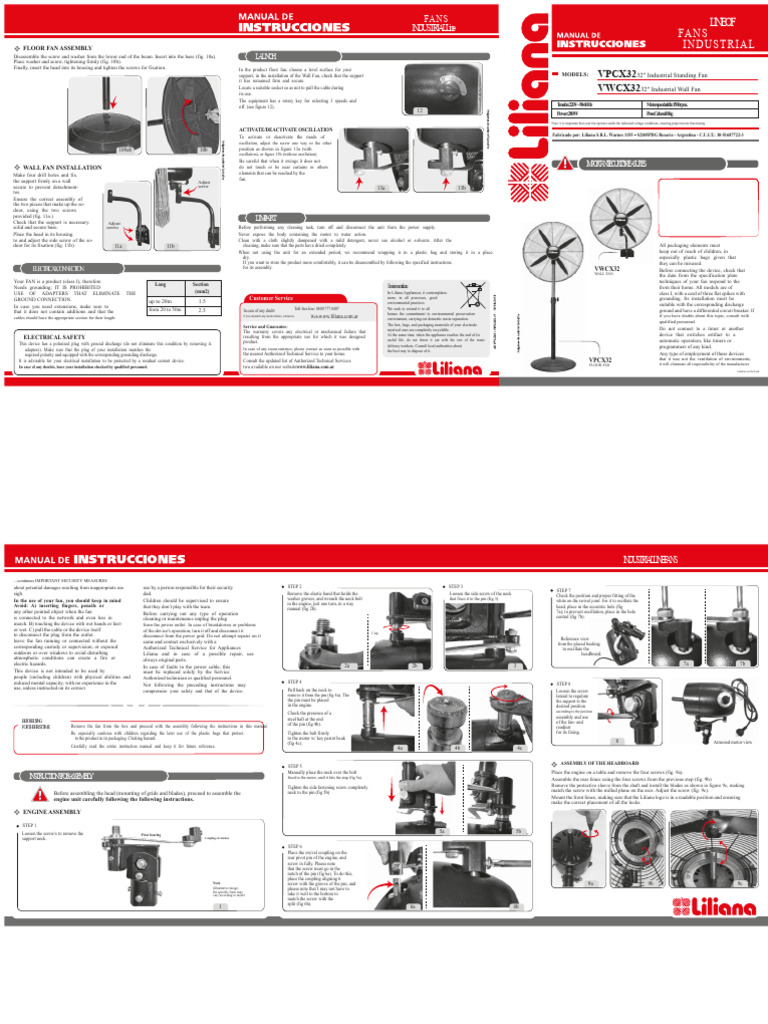 Industrial Fan Assembly Instructions | PDF | Electrical Connector | Screw