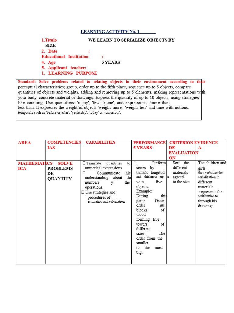 serialization 5 years | PDF | Quantity | Learning