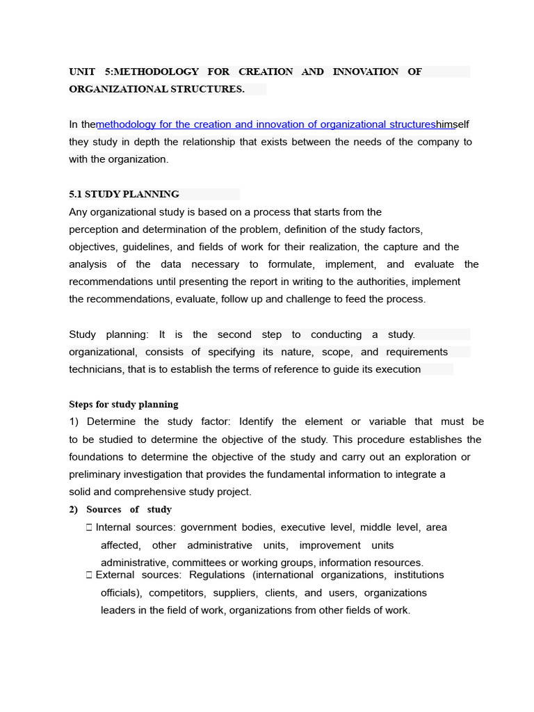 Methodology for Organizational Structure Innovation | PDF | Statistics ...