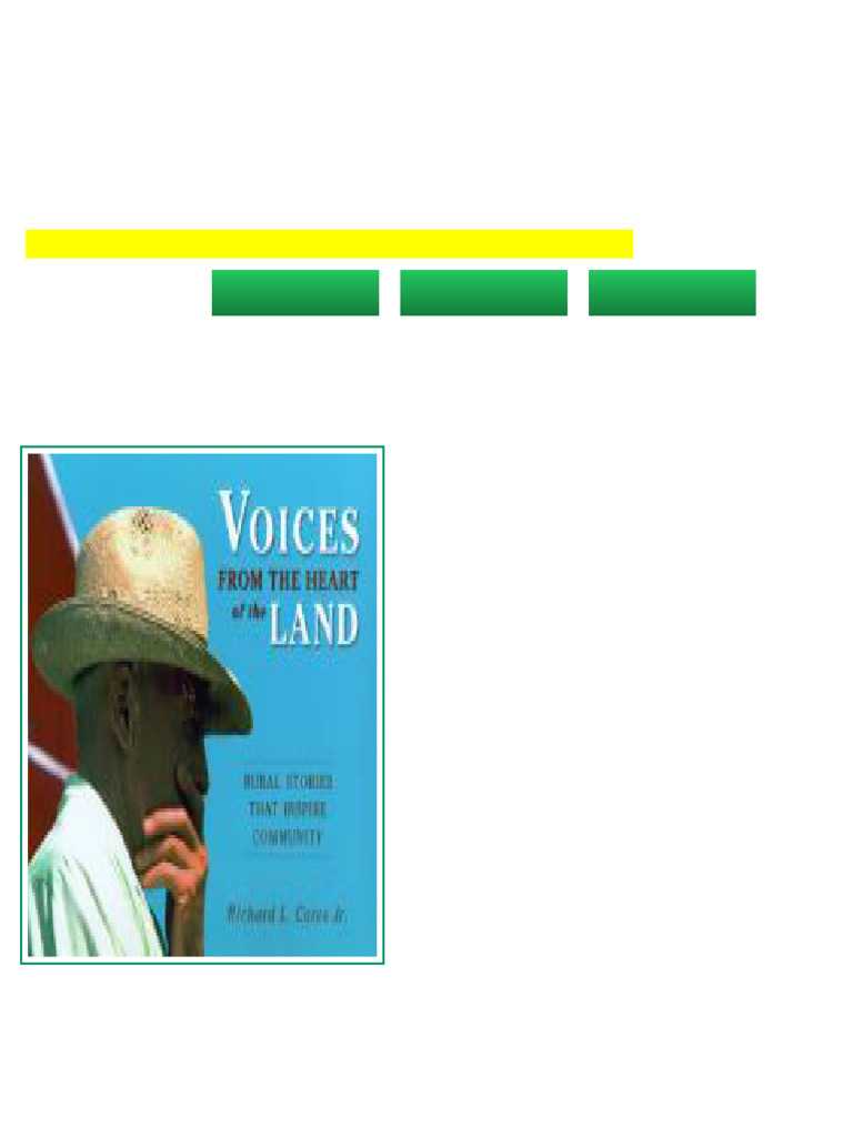 Voices from the Heart of the Land Rural Stories That Inspire Community ...