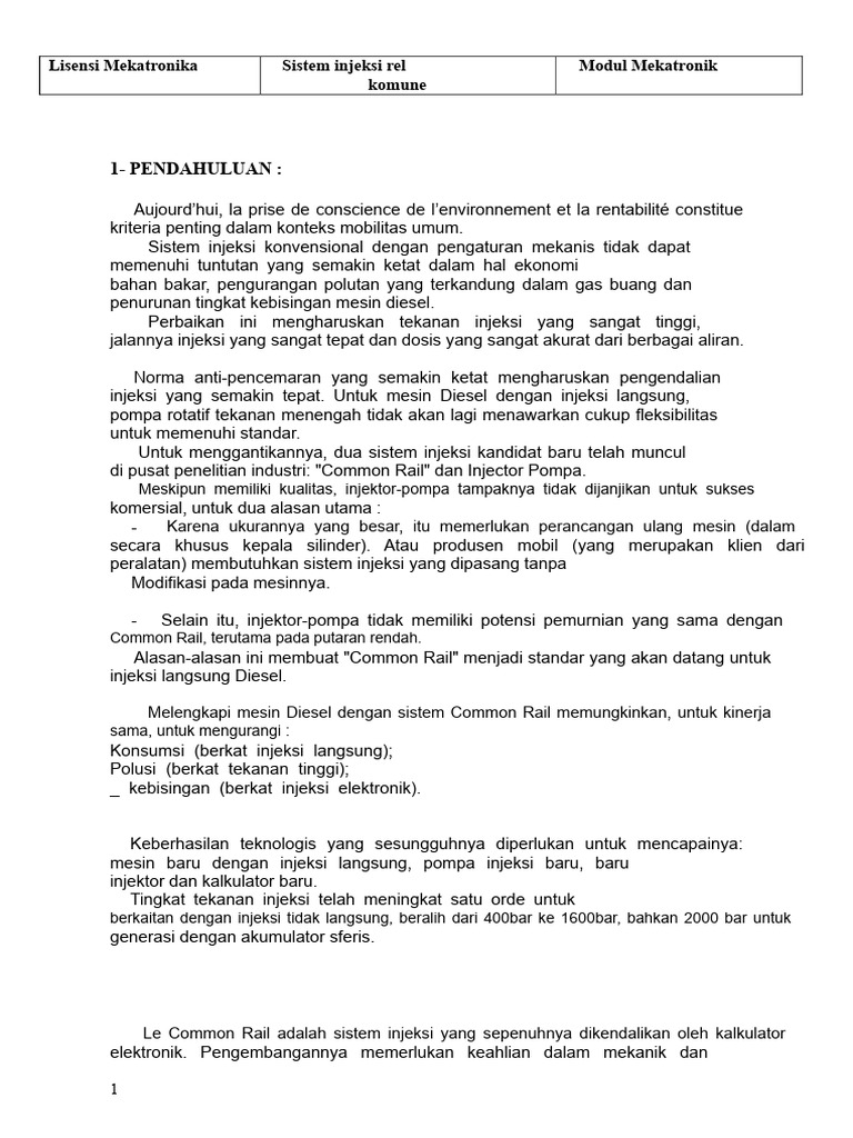 Sistem Injeksi Common Rail Diesel | PDF